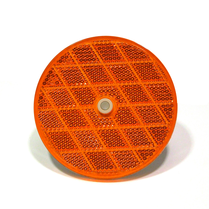 Reflector, Round, Plastic, 3in, Amber - Myers and Sons Hi-Way Safety Inc.